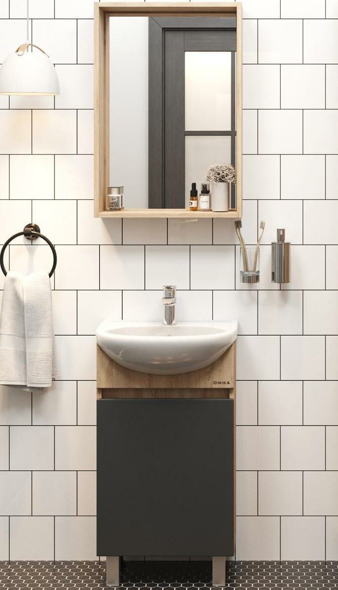 Мебель для ванной Onika Милтон 45 R серая/дуб сонома