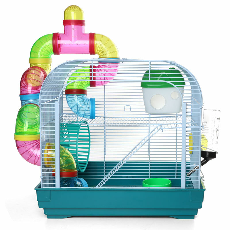 Клетка для мелких животных с переходами Triol B4104, эмаль, размер - 39,5 х 29,5 х 38 см, цвет - зеленый