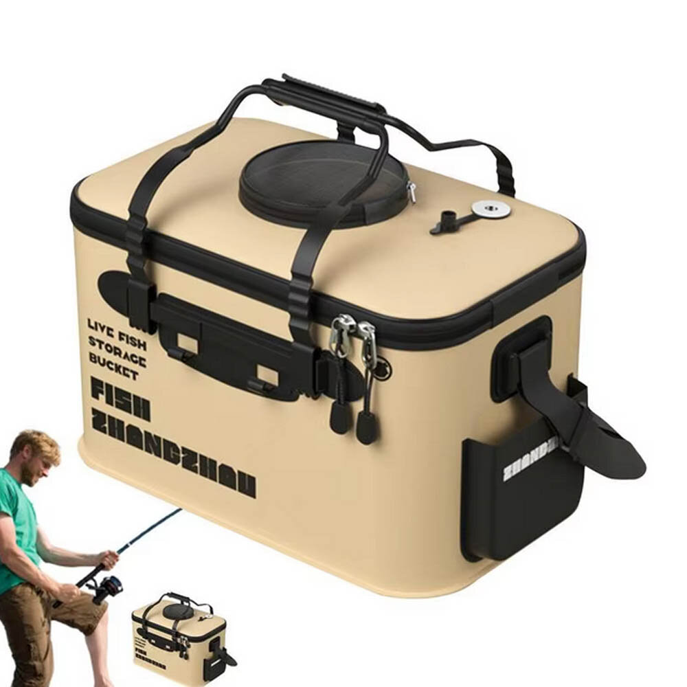 Каны рыболовные для рыбы / Сумка для рыбалки / Ведро для хранения улова 30 см, Грузоподъемность 100 кг, Утолщенный EVA, разборное ведро для рыбы