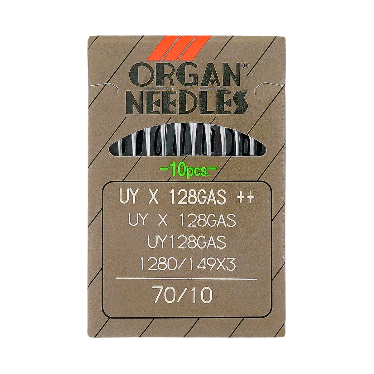 ORGAN Иглы для швейной машины, универсальные, UY*128 GAS/70, 10 штук