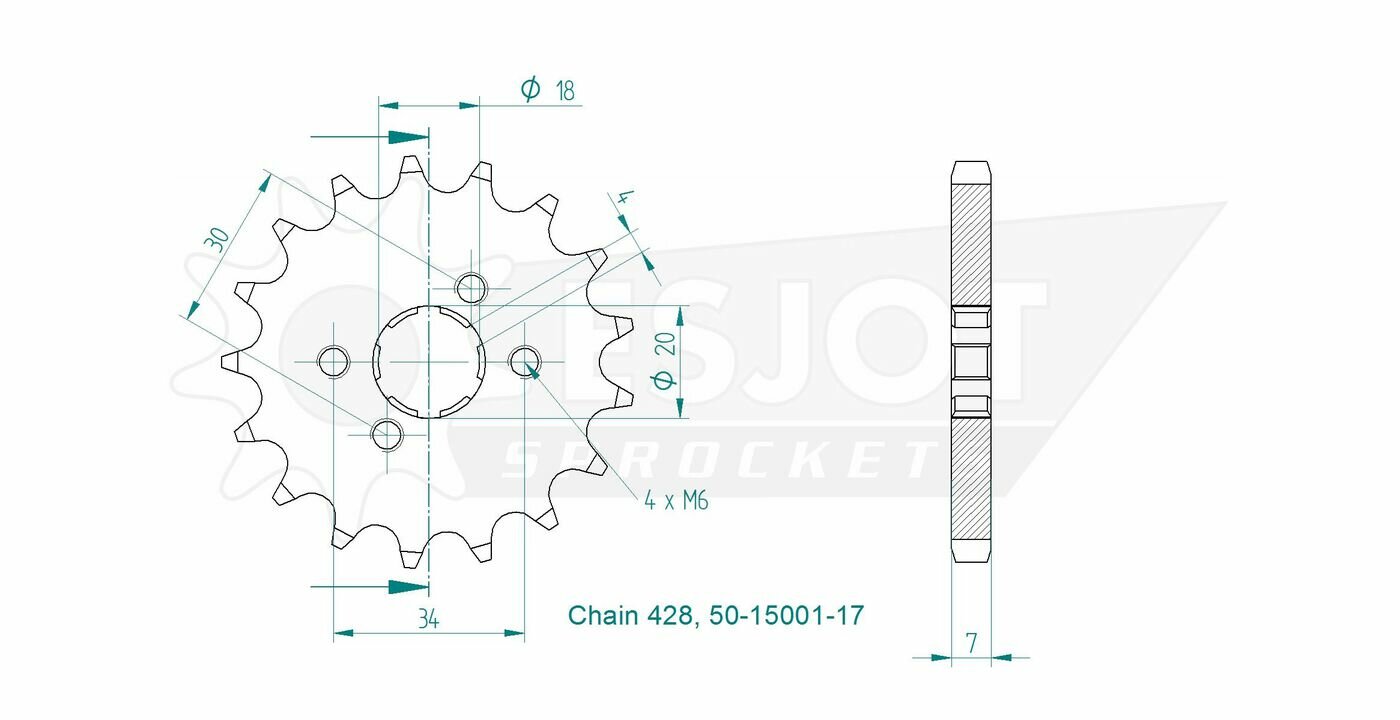 Передняя звезда Esjot 50-15001-17 (аналог JTF259.17)