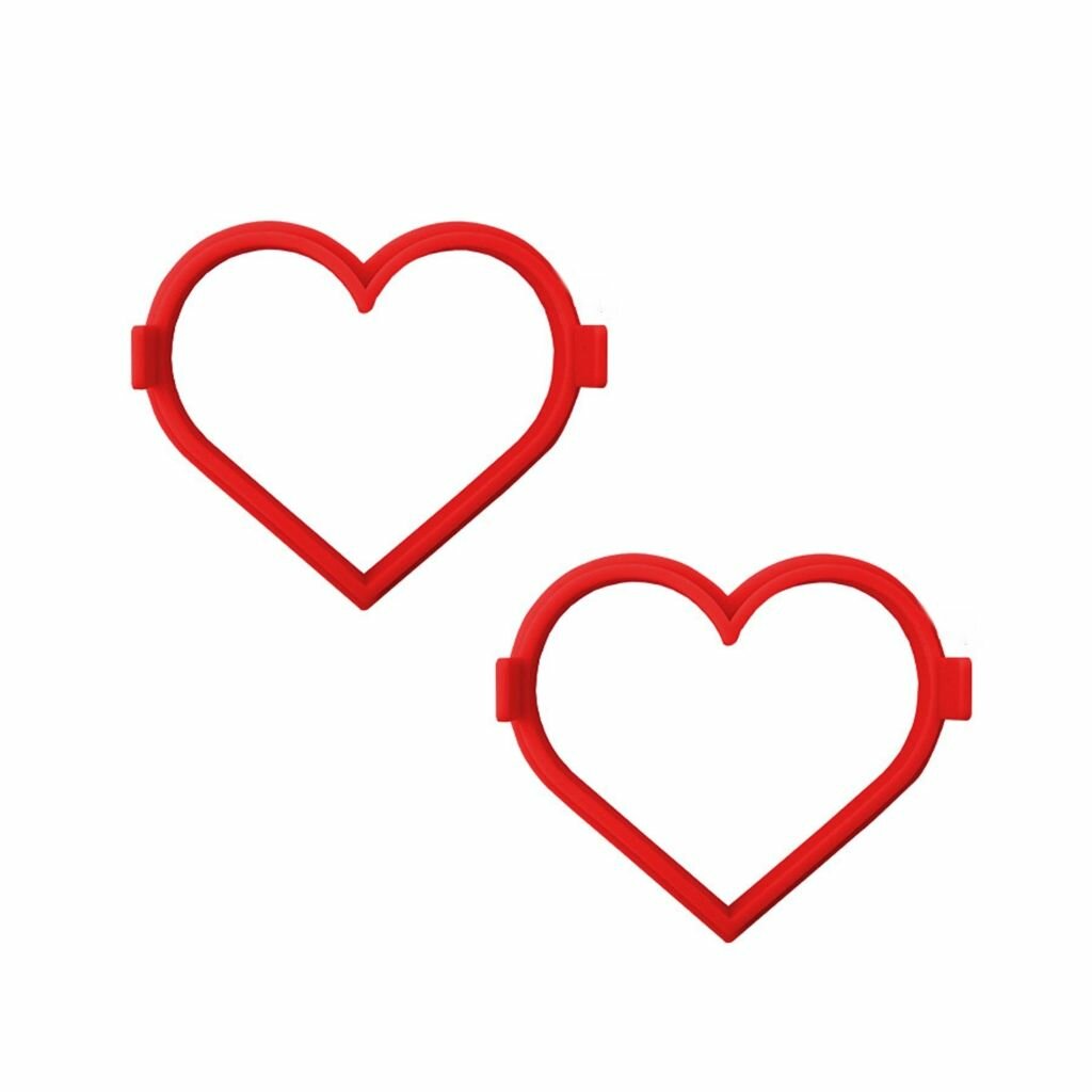 Упаковка из 2 силиконовых форм для блинов в форме сердца-красная