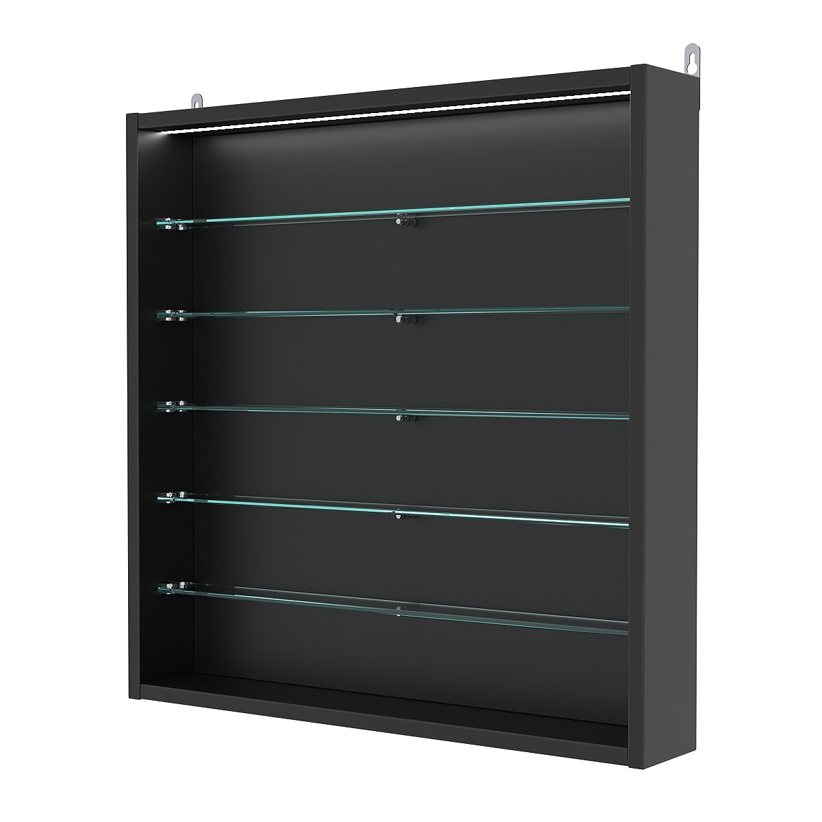 Витрина настенная №1-7ГУ с подсветкой, Черный. Производитель товара - компания Westcom.