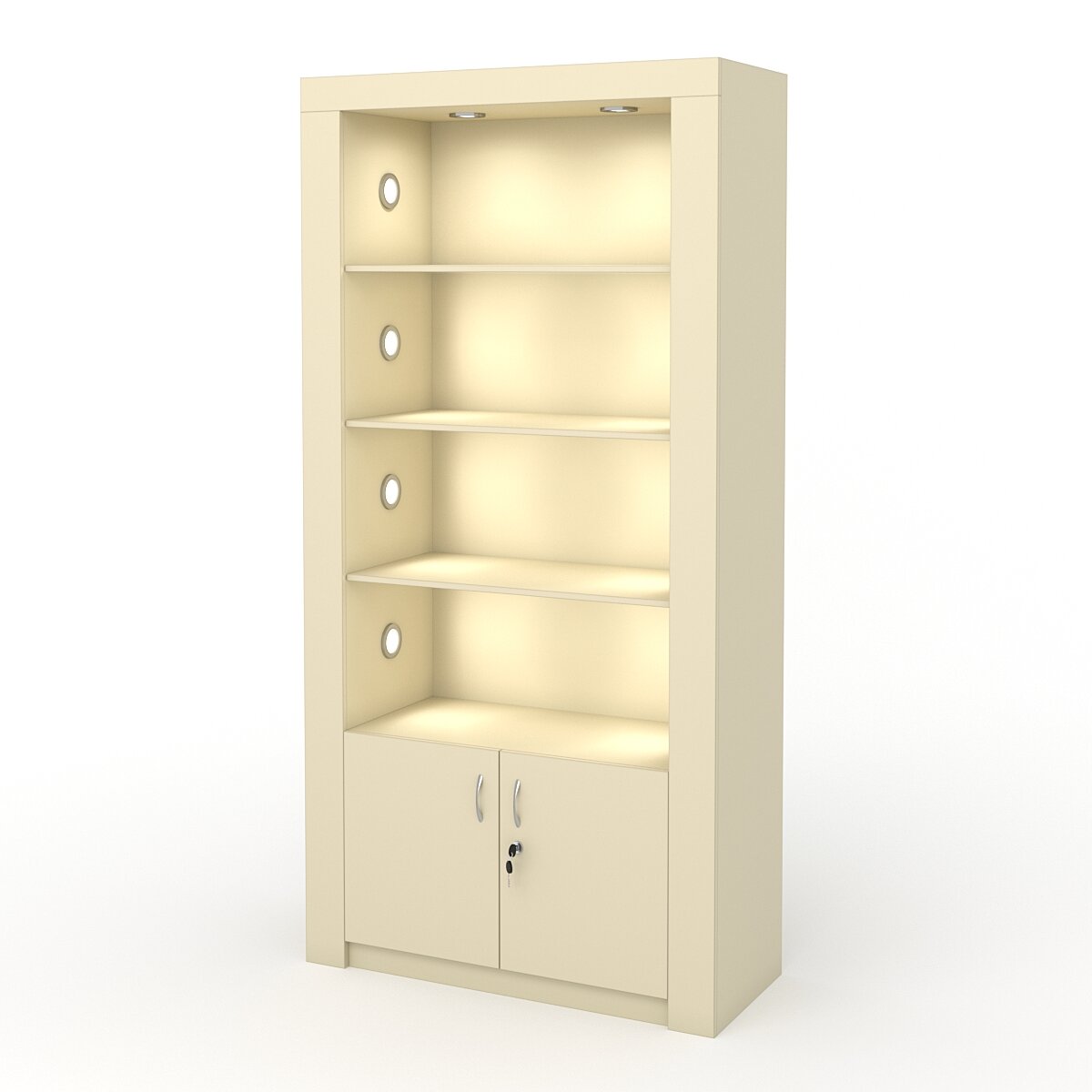 Стеллаж "афродита" №3-1 (задняя стенка - ДВП), Крем Вайс. Производитель товара - компания Westcom.