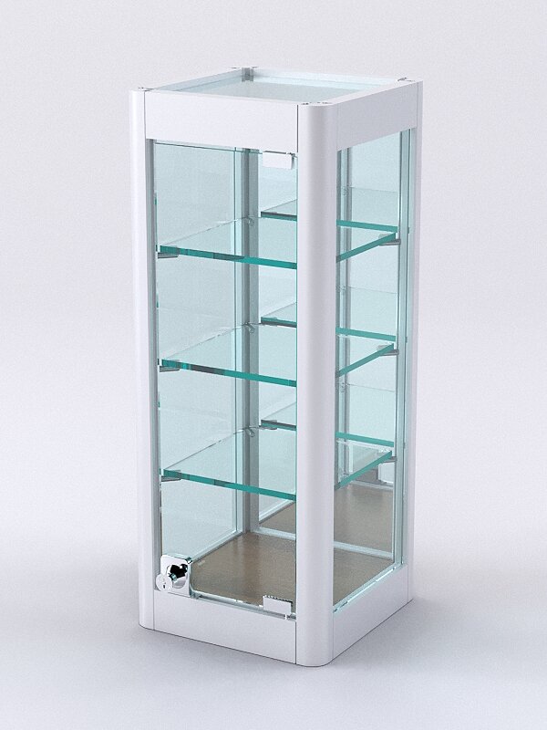 Витрина из профиля настольная "вайб" №6-3П-З-200 (задняя стенка Зеркало), Орех