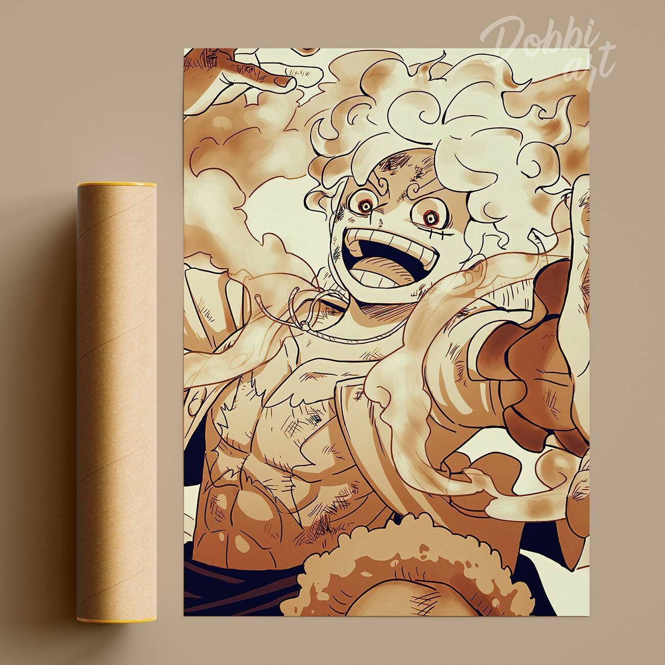 Постер Ван Пис 60х80 см без рамы/ Аниме Манга One Piece Луффи, 5 гир Хито Хито но Ми