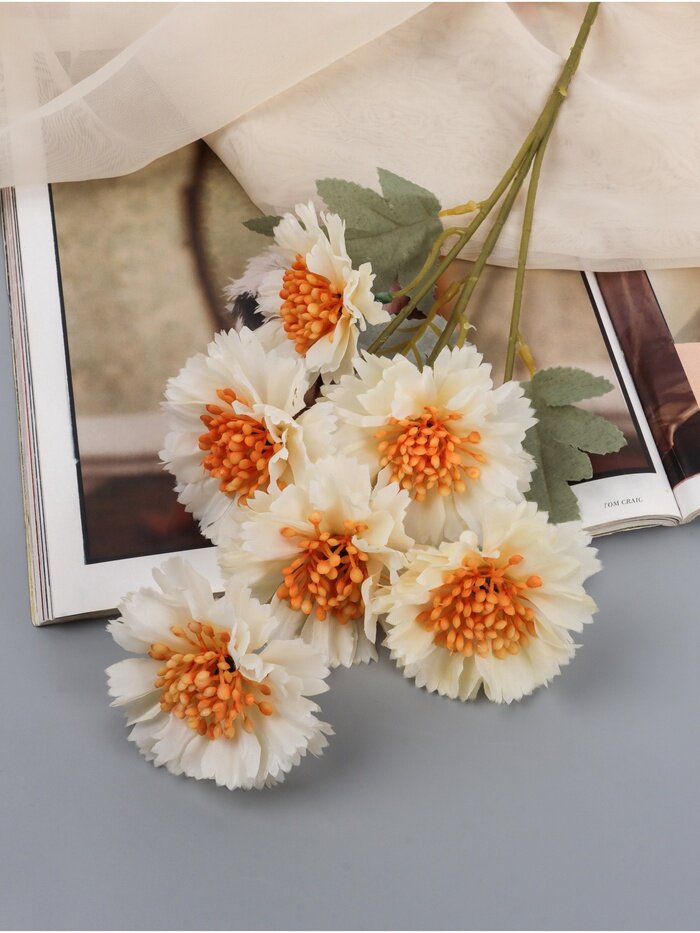 Цветы искусственные "Гвоздика каспар галант" 58х7 см, белый 10709238