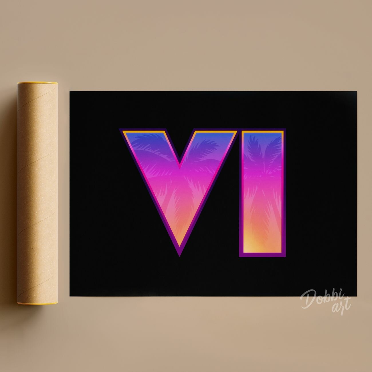 Постер ГТА 6 50х70 см без рамы/ Grand Theft Auto VI/ GTA 6 Плакат для интерьера, в подарок