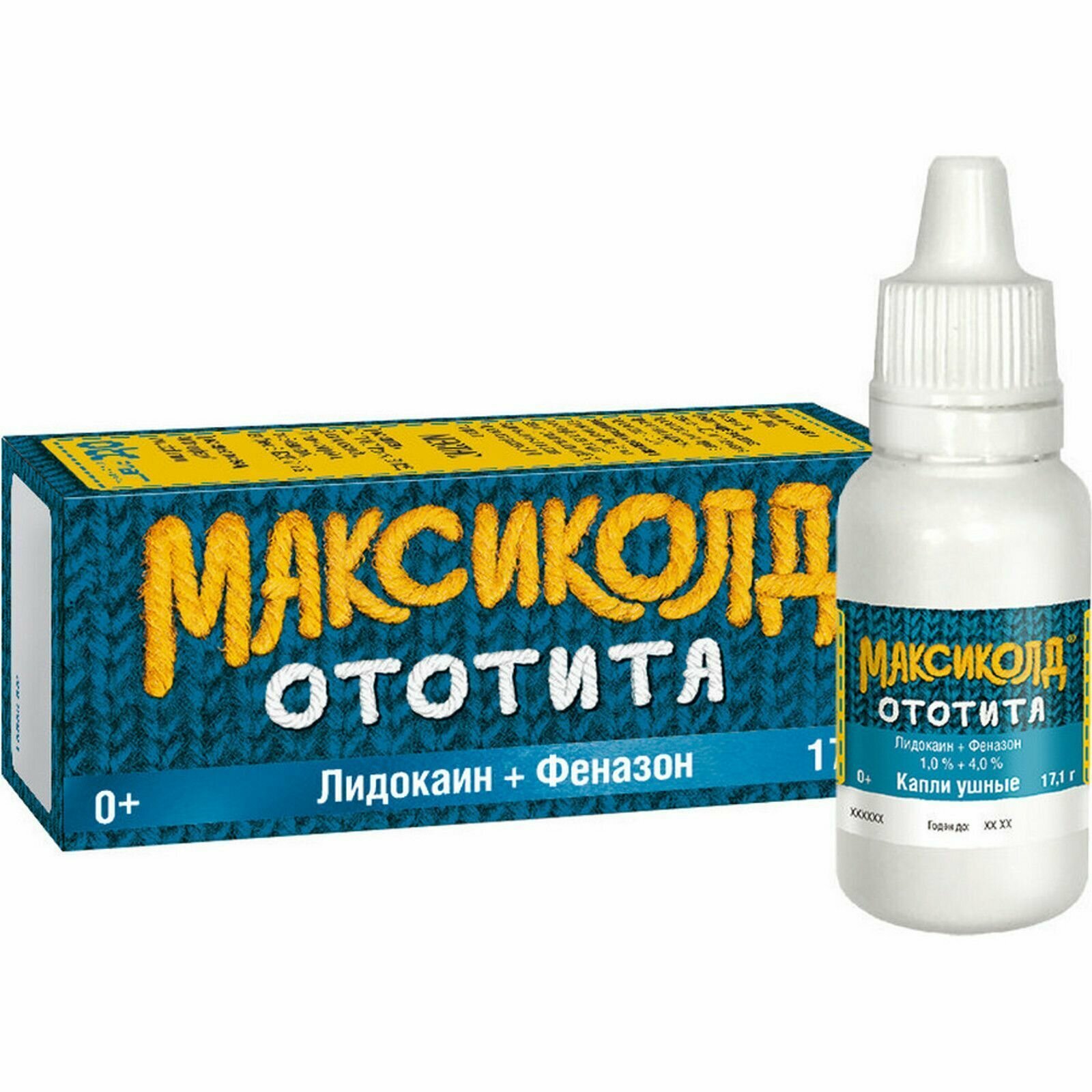 Максиколд Ототита, капли ушные 1%+4%, 15 мл