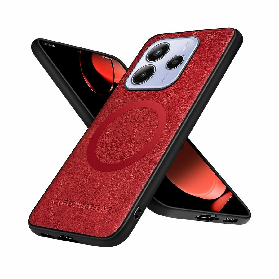 Кожаный чехол для телефона Xiaomi Redmi Note 14 5G(Редми Ноут 14 5G), модный, легкий, устойчивый к падениям, прочный, простой