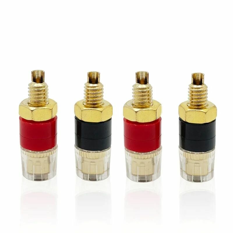 20 шт. 4 мм позолоченные клеммы для подключения динамика усилителя HIFI, латунный клеммный разъем с прозрачным корпусом, гнездо типа «банан»