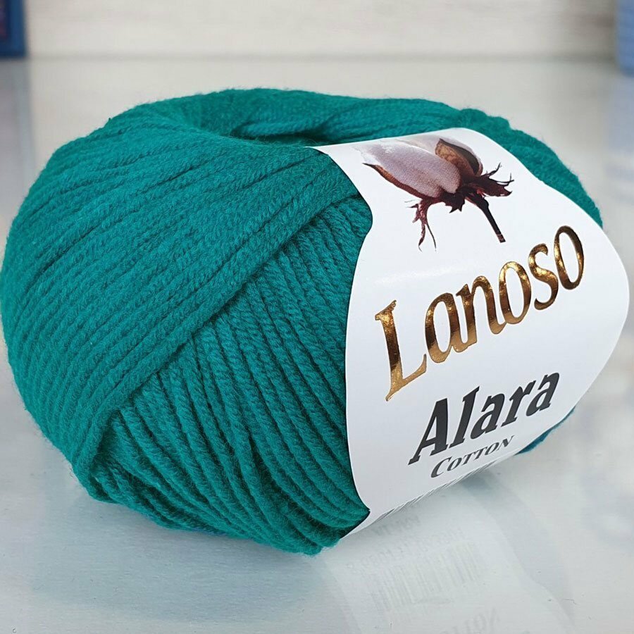 Пряжа Lanoso ALARA 918 изумруд (5 мотков)