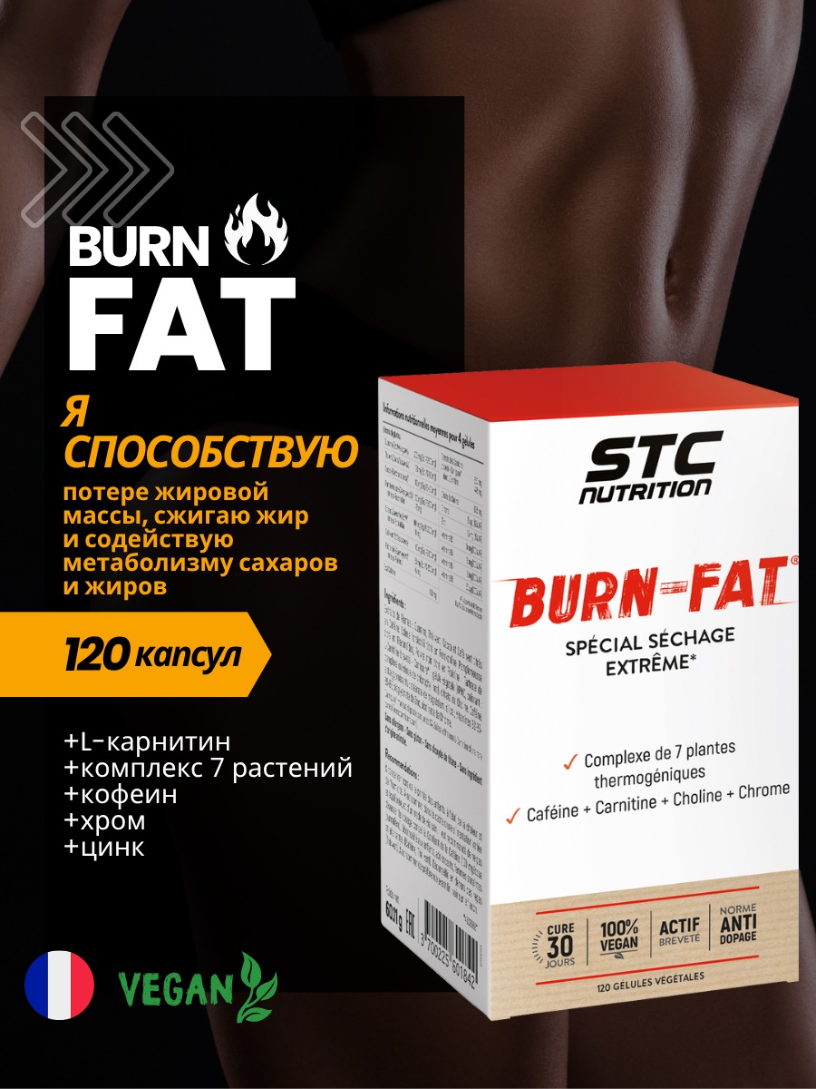 Эффективный жиросжигатель для ускорения метаболизма и снижения веса / STC Nutrition BURN FAT