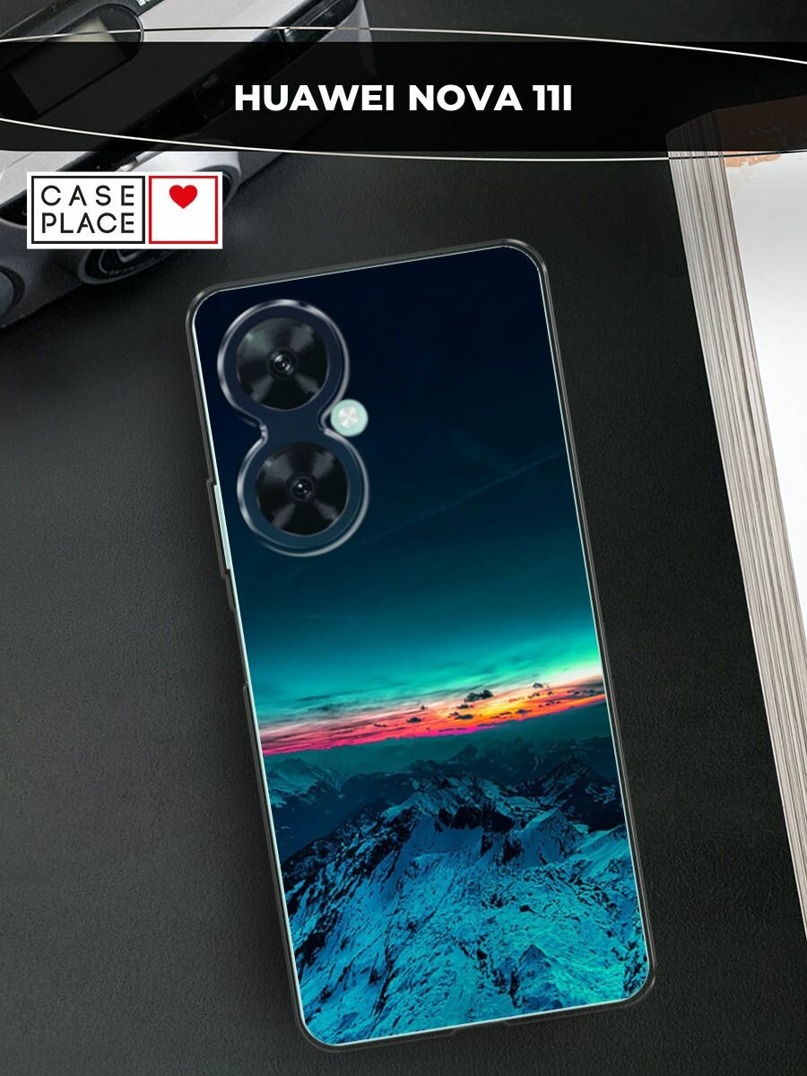 Чехол на Huawei Nova 11i / Хуавей Нова 11i с принтом "Закат в горах"