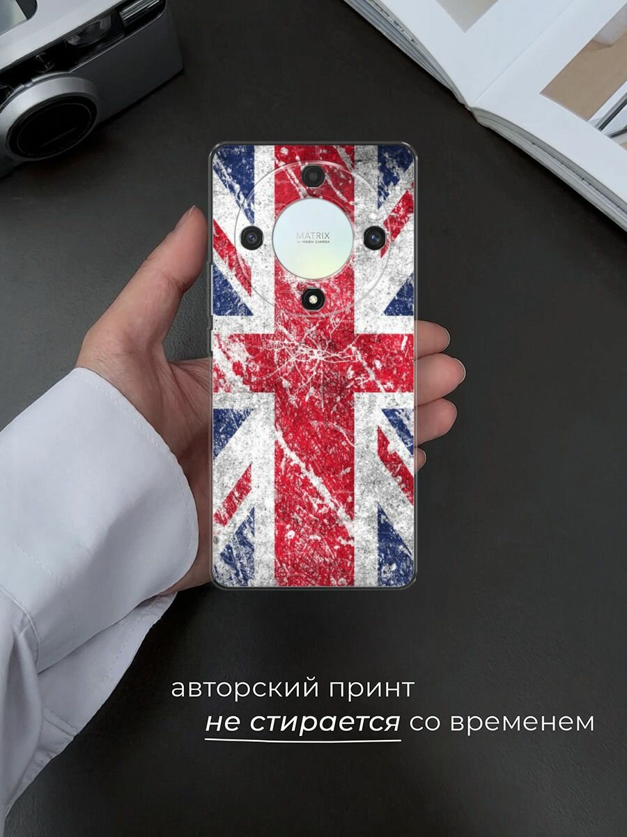 Силиконовый чехол на Honor X9A / Хонор X9A с принтом "Флаг британский" — фото 1