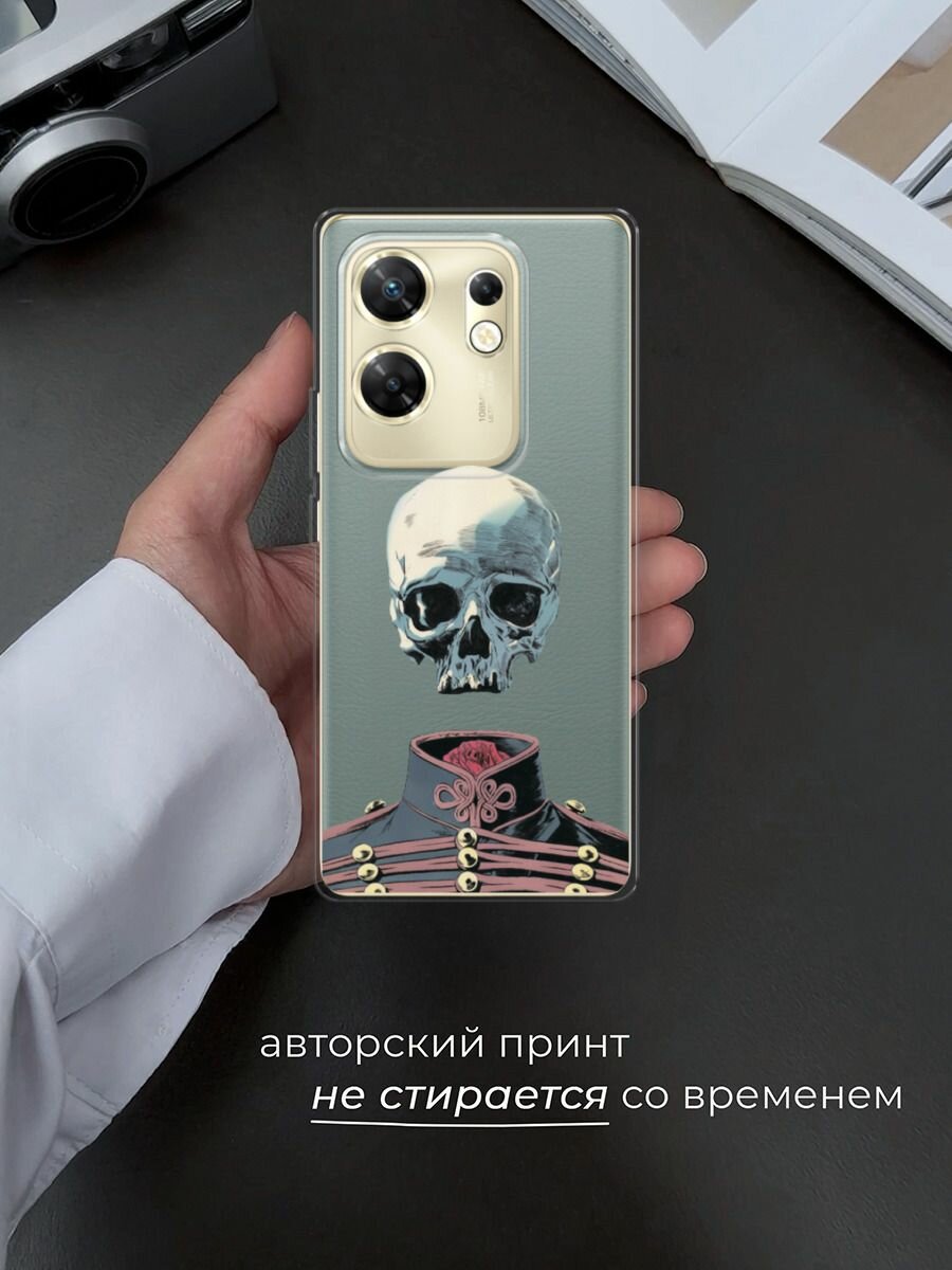Чехол на Infinix Zero 30 4G / Инфиникс Зеро 30 4G с принтом "Гусар", прозрачный — фото 1