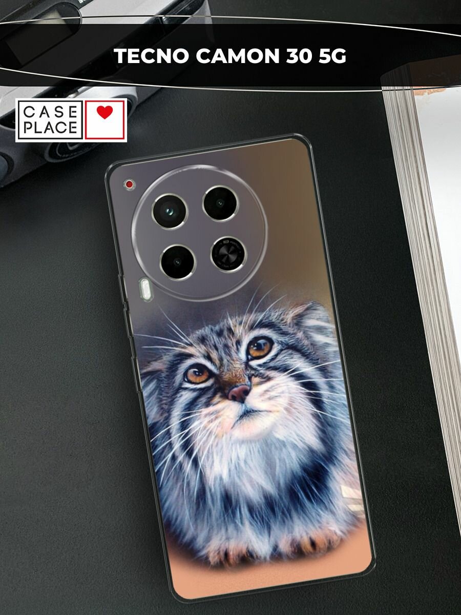 Чехол на Tecno Camon 30 5G / Текно Камон 30 5G с принтом "Кот манул 2"