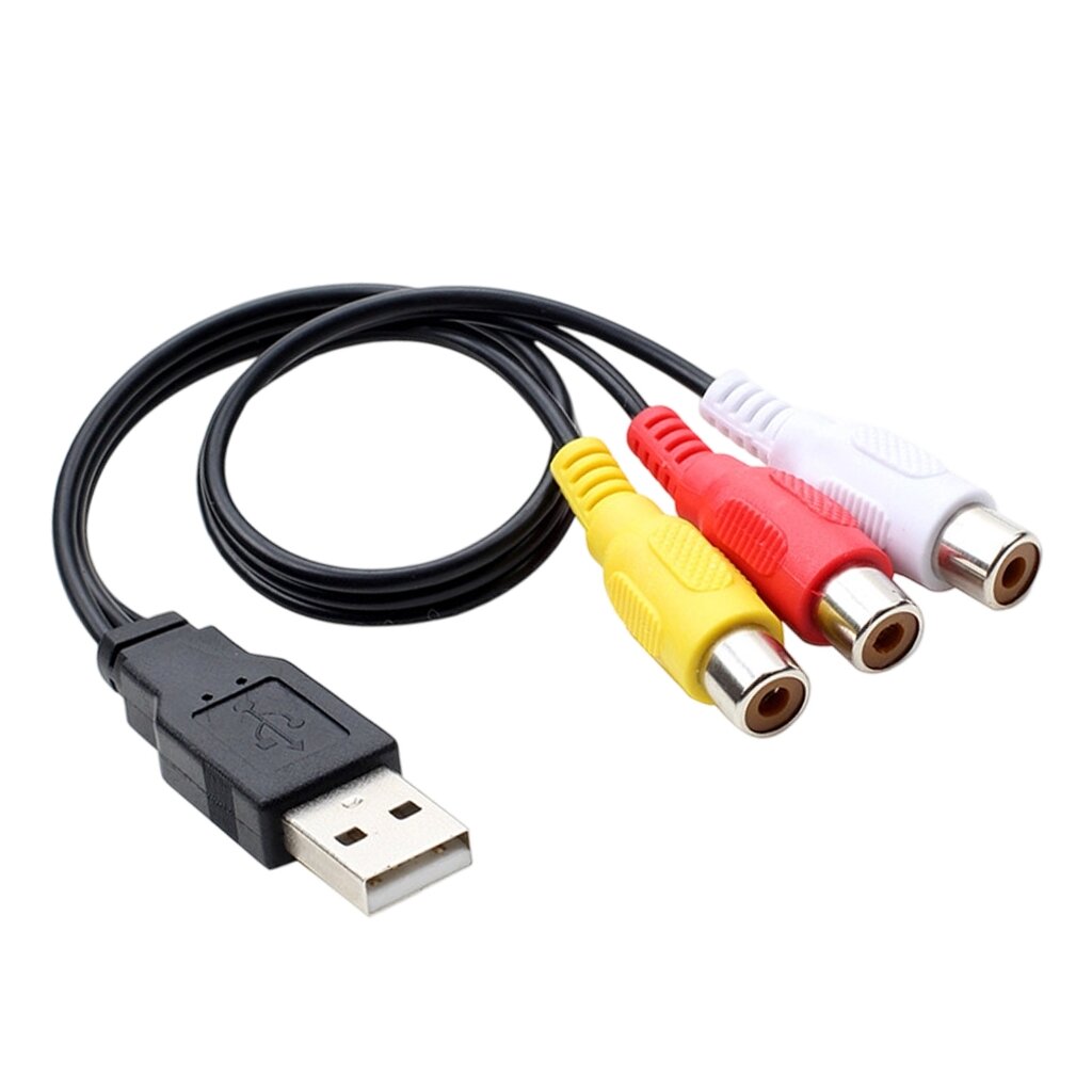 Подключите USB-адаптеры к 3RCA, длина шнура 25 см для телевизоров, компьютеров и игровых консолей для AV-подключения