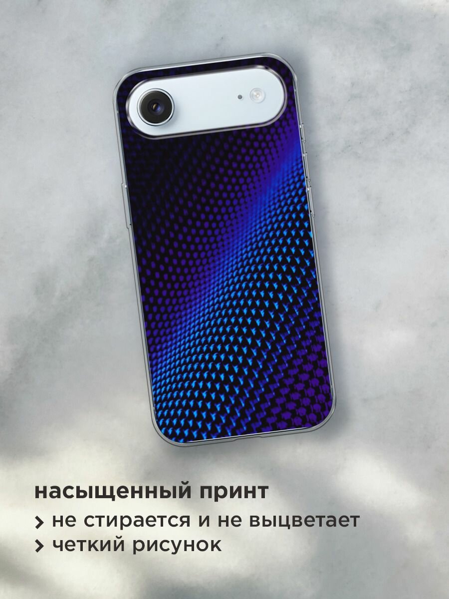 Чехол на Apple iPhone Air / Айфон Айр с принтом "Синий карбон" — фото 1