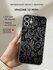Чехол на Apple iPhone 12 mini / Айфон 12 Мини с принтом "Чёрный узор"