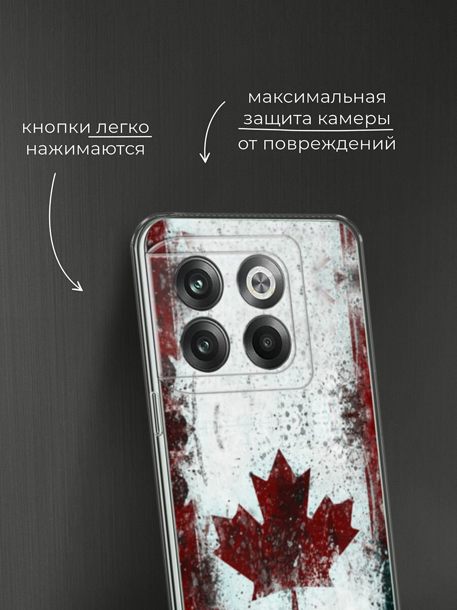 Силиконовый чехол на OnePlus 10T / Ван плюс 10T с принтом "Канада" — фото 1