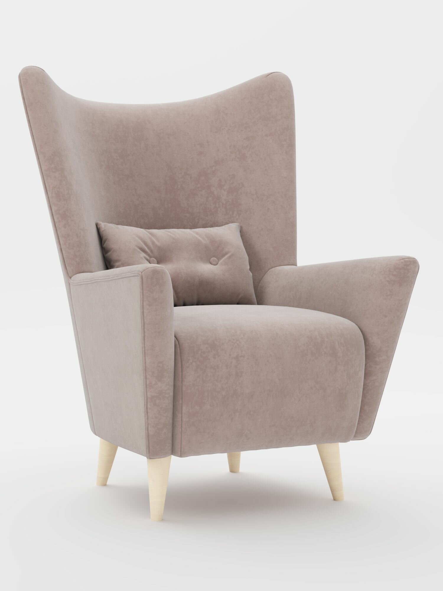 Кресло мягкое для дома, отдыха в гостиной Грейс от W&B, премиум велюр темно-розовый