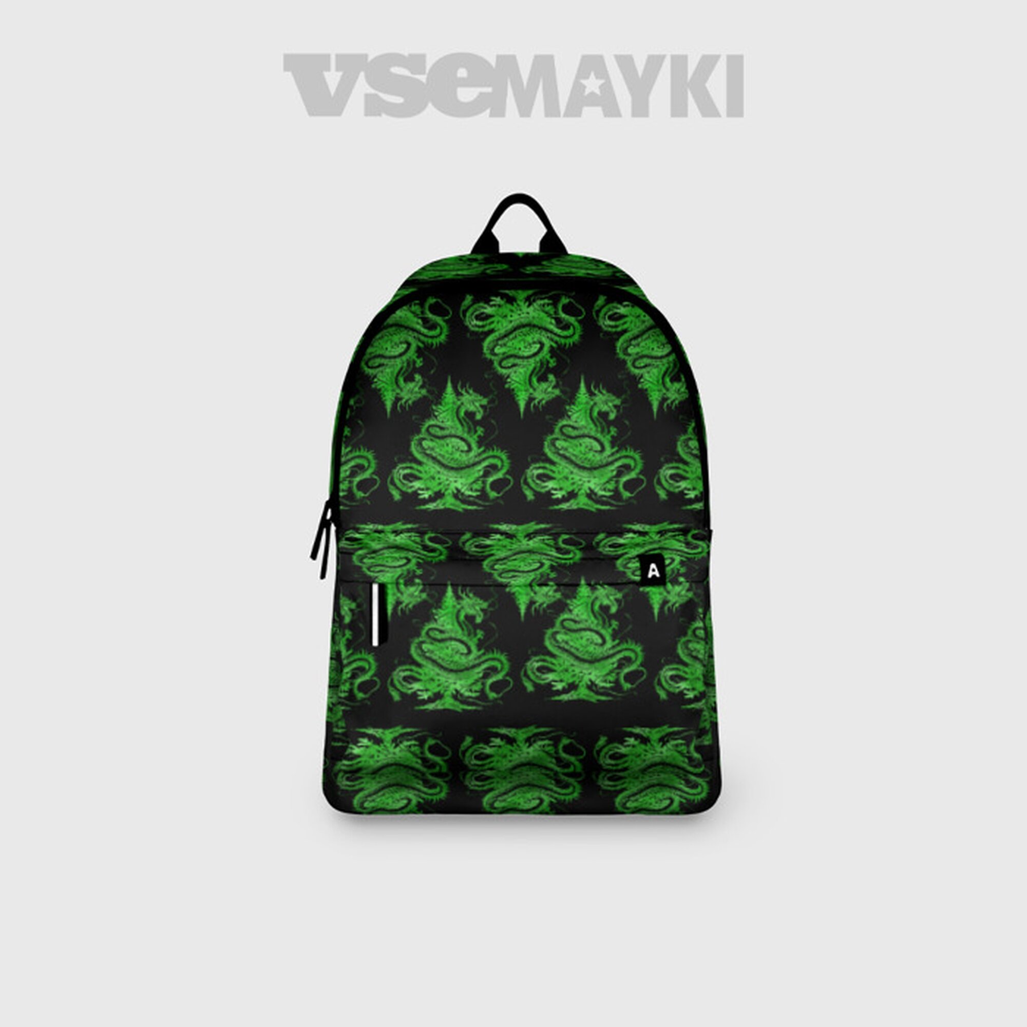 Рюкзак VseMayki с принтом Паттерн елка и дракон, One size, белый
