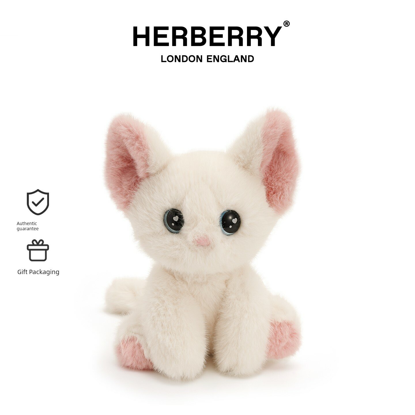 HERBERRY Logic Cat Белый Набор для стола Плюшевая кукла 24 см в коробке