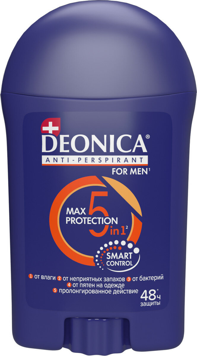 Дезодорант-антиперспирант-стик Deonica Men 5Protection, 40мл