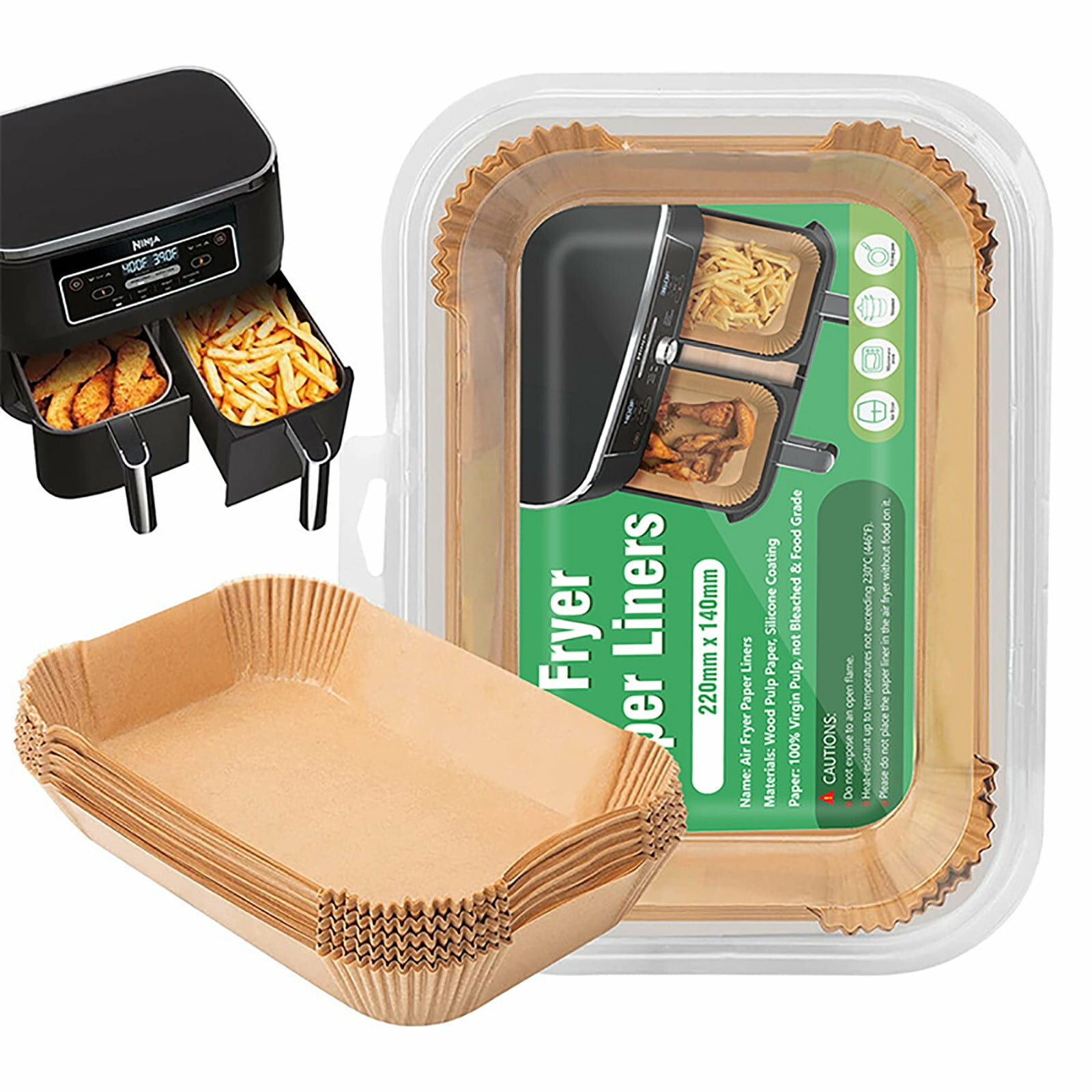 Противопригарная Бумага Для Фритюрницы: 2 Корзины Антипригарная Поверхность Для Легкой Уборки - Безопасный Экологичный Материал Бумага Для Выпечки For Кухонный Аксессуар Для Занятых Семей