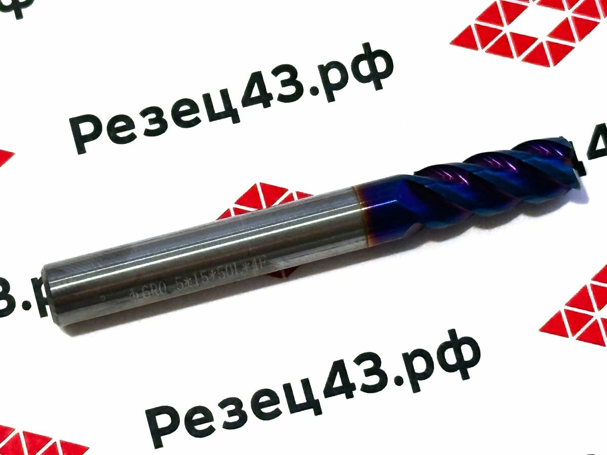 Концевая фреза с закруглённым углом режущей кромки R0.5 D6-D6-50 4Z, сталь (HRC65)