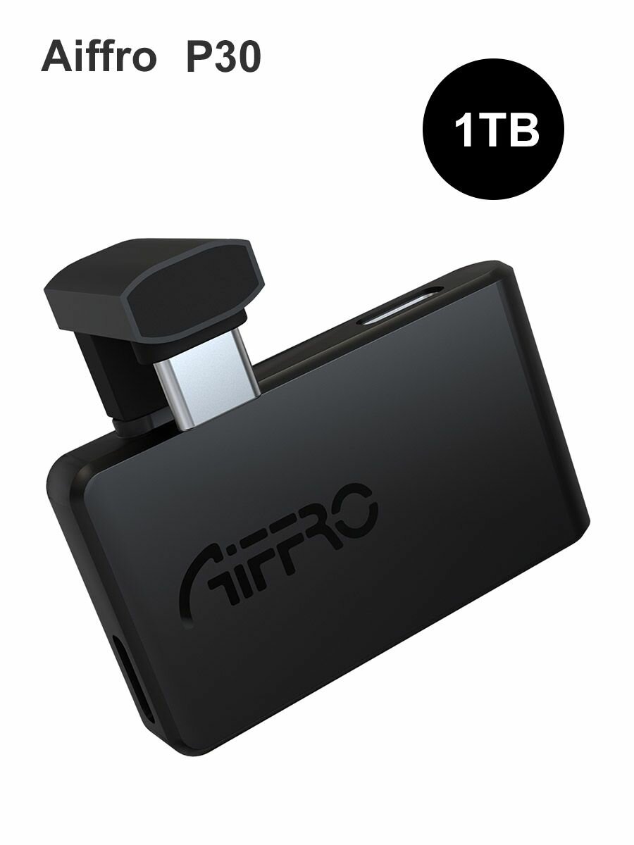 Aiffro P30 3 в 1 1 ТБ портативный SSD, поддерживает ProRes/микрофон, с интерфейсом PD, до 1000 МБ/с