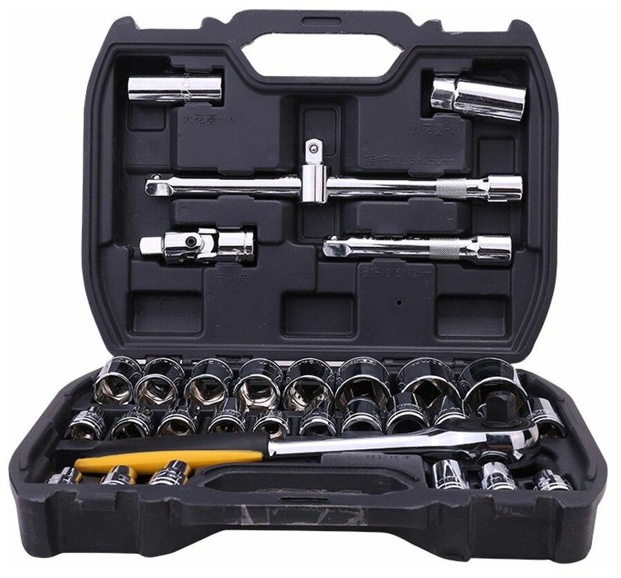 Набор торцевых головок и ключей 32 шт Deli DL1032 1/2" Муфты из стали 50BV30