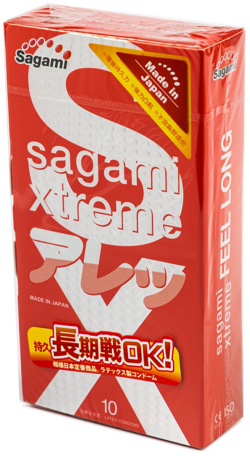Презервативы SAGAMI XTREME FEEL LONG - 10 шт. из натурального латекса
