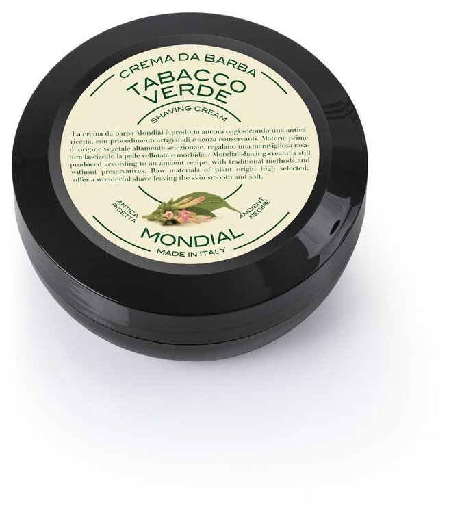 Крем для бритья Mondial "TABACCO VERDE" с ароматом зелёного табака, пластиковая чаша, 75 мл