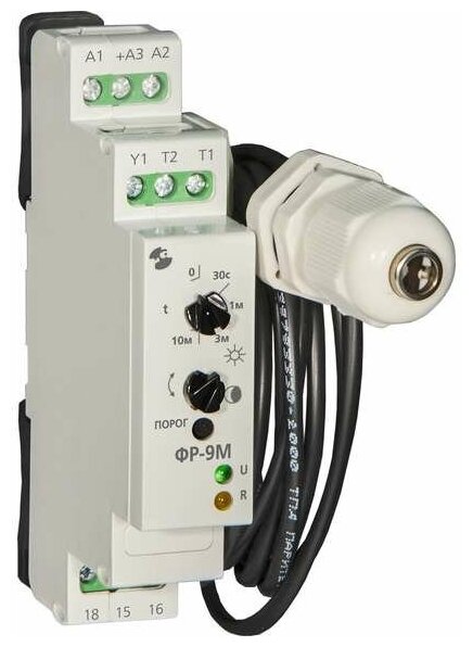 Фотореле ФР-9М 24В 50Гц/пост 220В 50Гц в компл. с датчиком кабель 1.5м | код A8222-77946589 | Реле и Автоматика (9шт. в упак.)