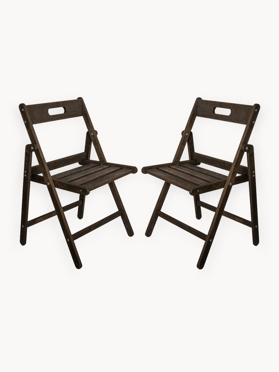 Стул деревянный складной, цвет "Кофе", комплект 2 шт