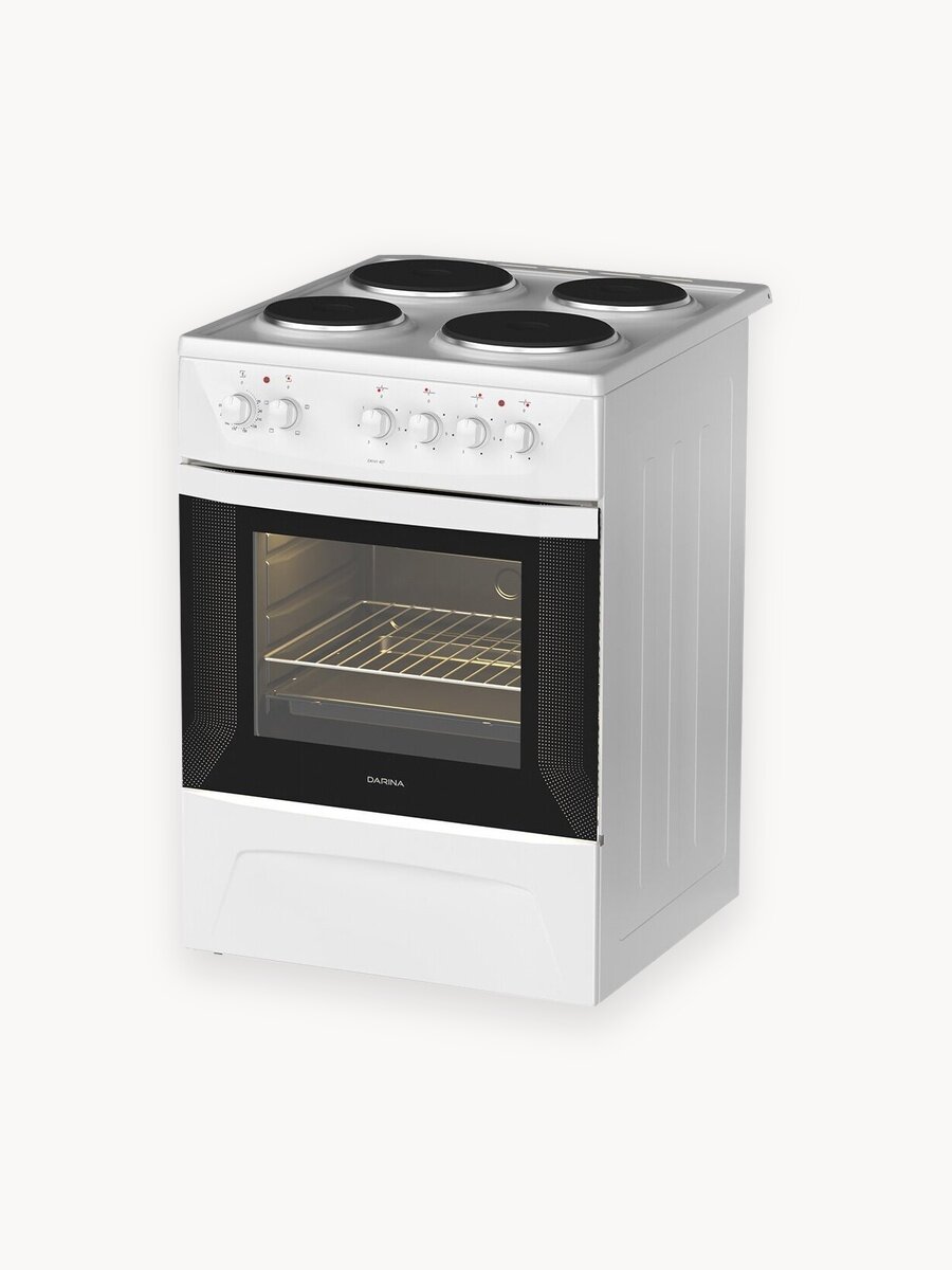 Электроплита Darina EM 141 404 ( зви 417 зви 1417) 60х60х85 4 конфорки, терморегулятор, белый