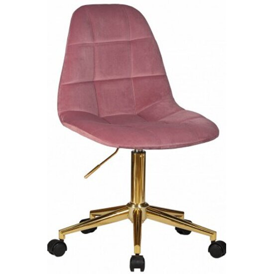 Кресло офисное Dobrin 9800-Gold-LM, цвет розовый велюр (MJ9-32)
