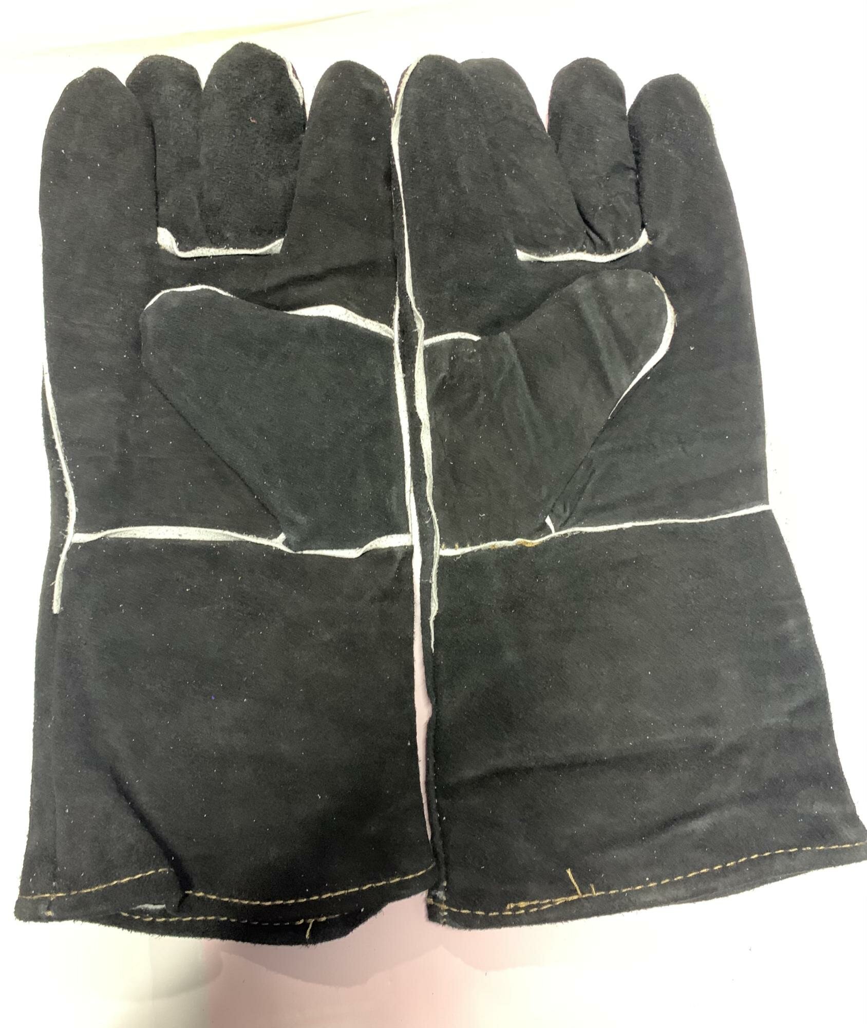 Краги спилковые черные Союз Сварщиков