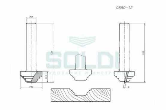Фреза 00880-12 d 12mm PCD