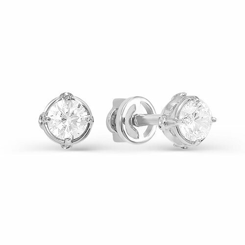 Серьги пусеты, серебро, 925 проба, фианит