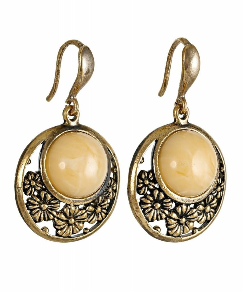 Комплект серег, янтарь