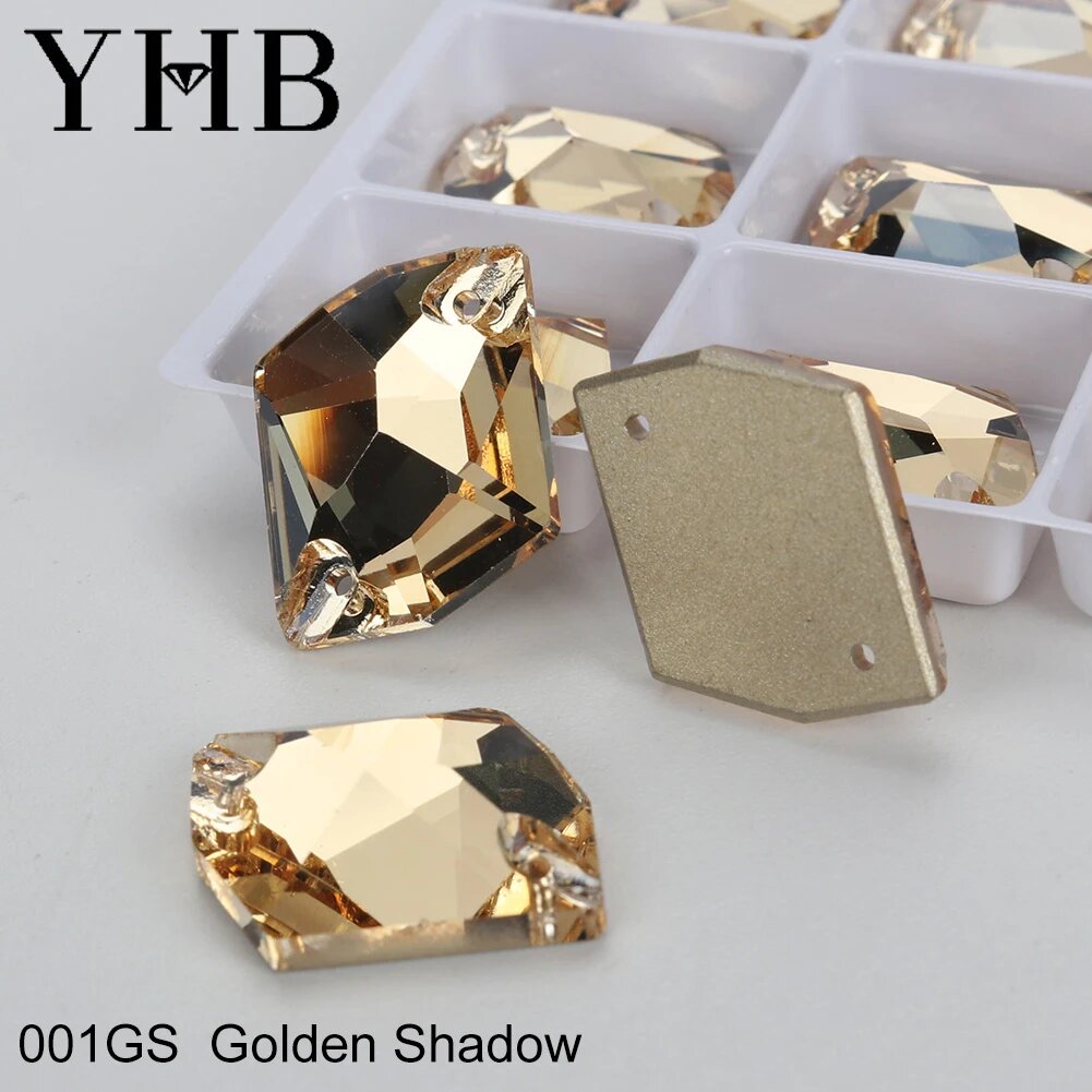 Стразы YHB космическое стекло кристалл AB лунный свет 28Pcs 11mm 14mm, 001GS Golden Shadow