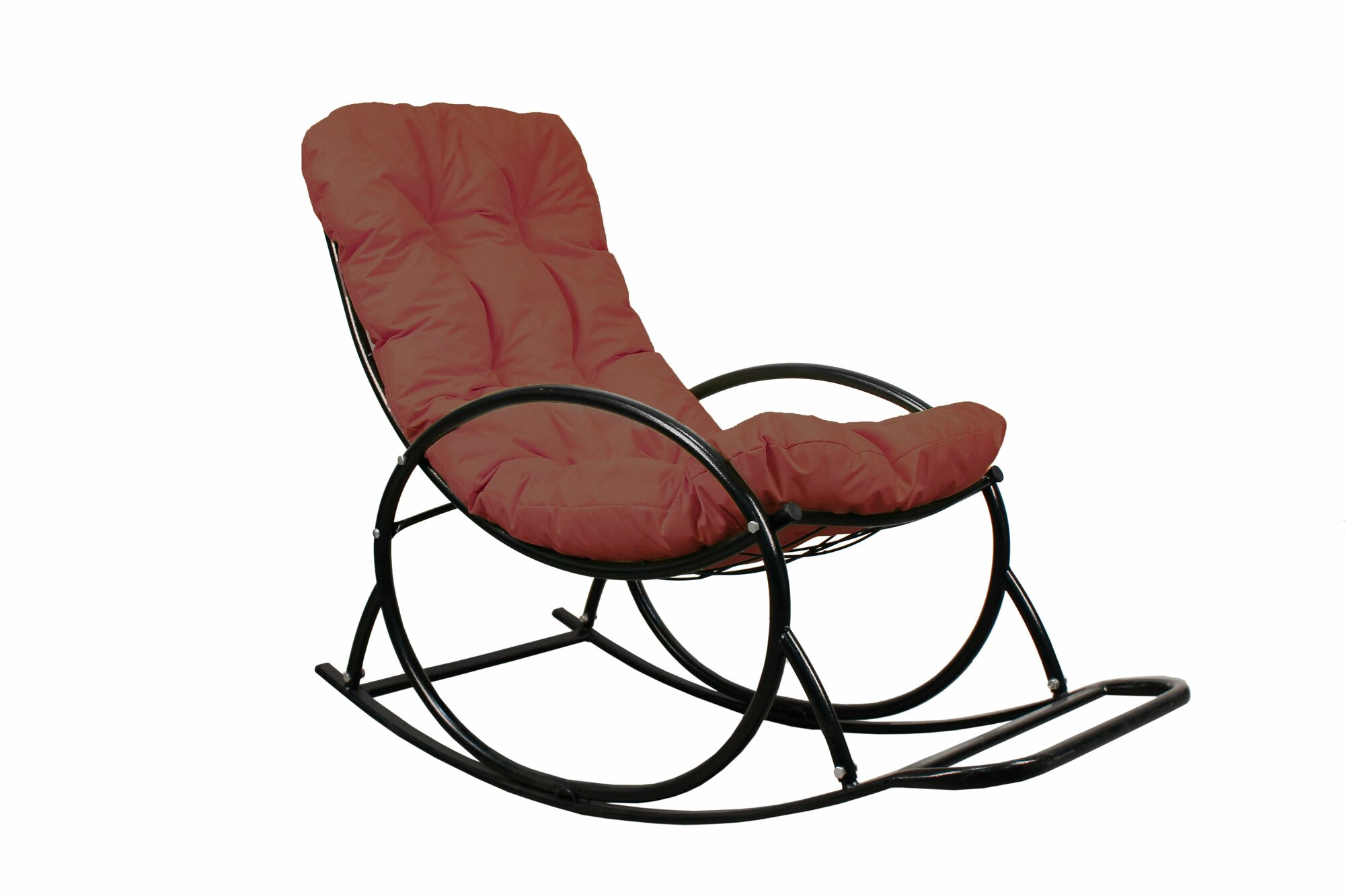 Кресло-качалка черное, коричневая