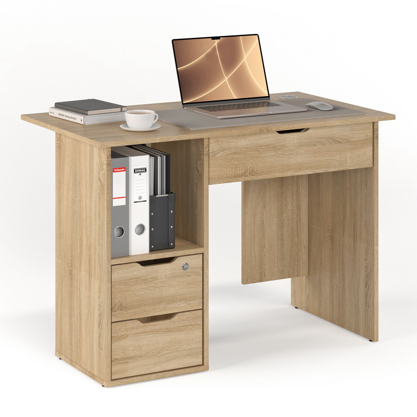 Стол письменный БАНГА-52-Я левый Дуб Сонома