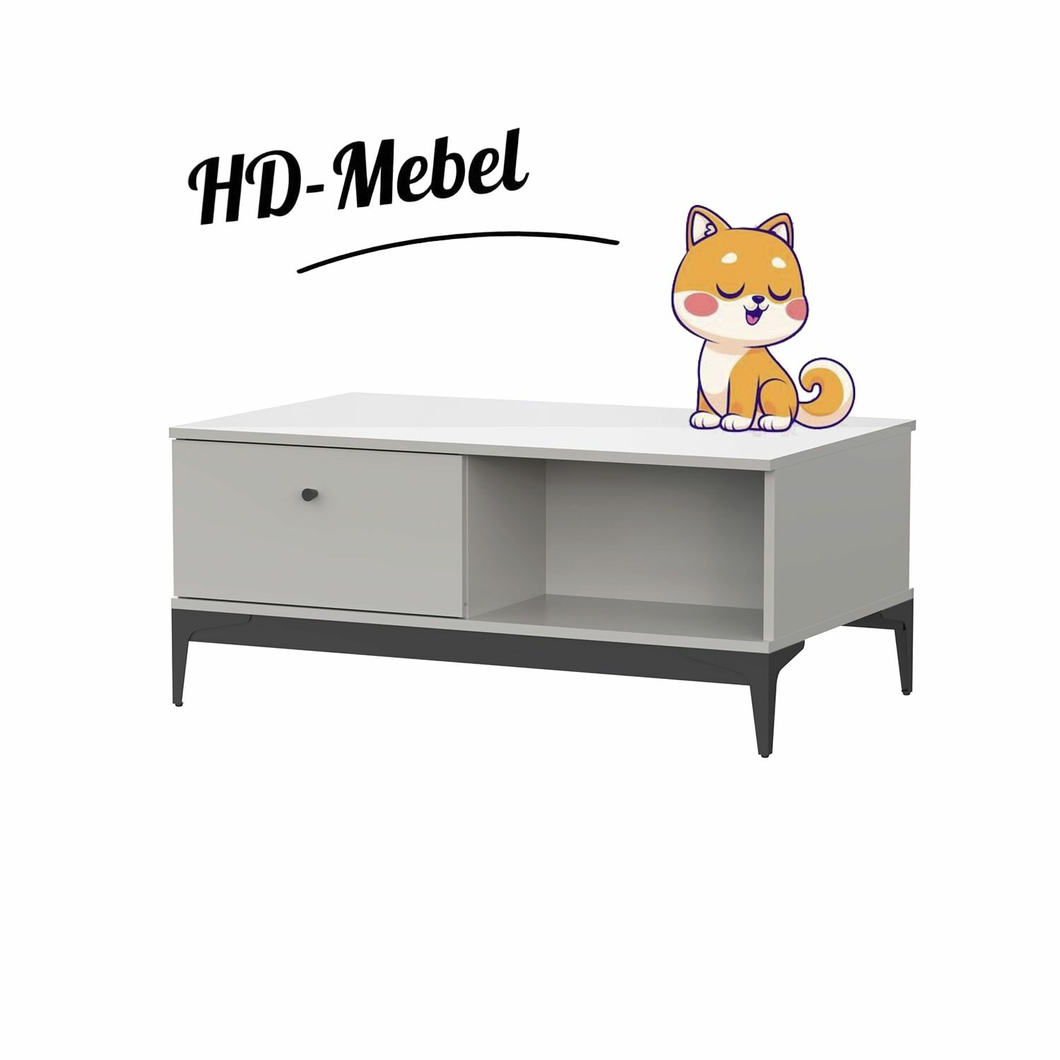 Журнальный стол NK-мебель Nordic, ЛДСП, серый, прямоугольный, 60х100х44 см