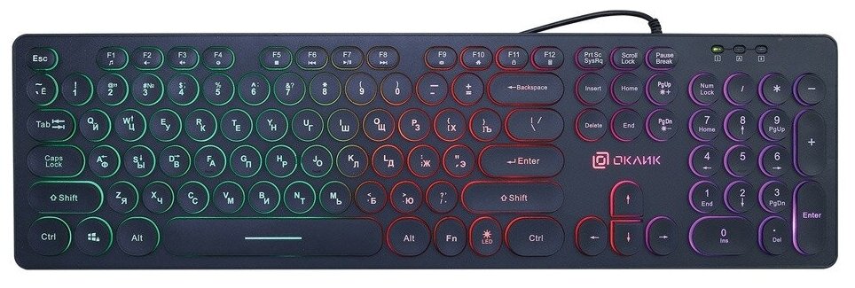 Клавиатура OKLICK 420MRL Black USB черный, русская