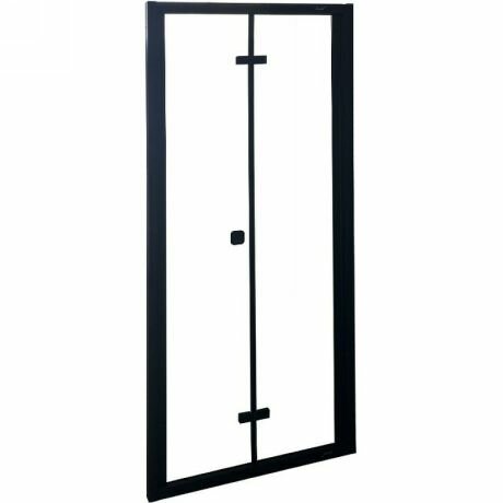 Дверь для душа Cerutti SPA BELLA D101B складная, стекло прозрачная 5мм, черный профиль