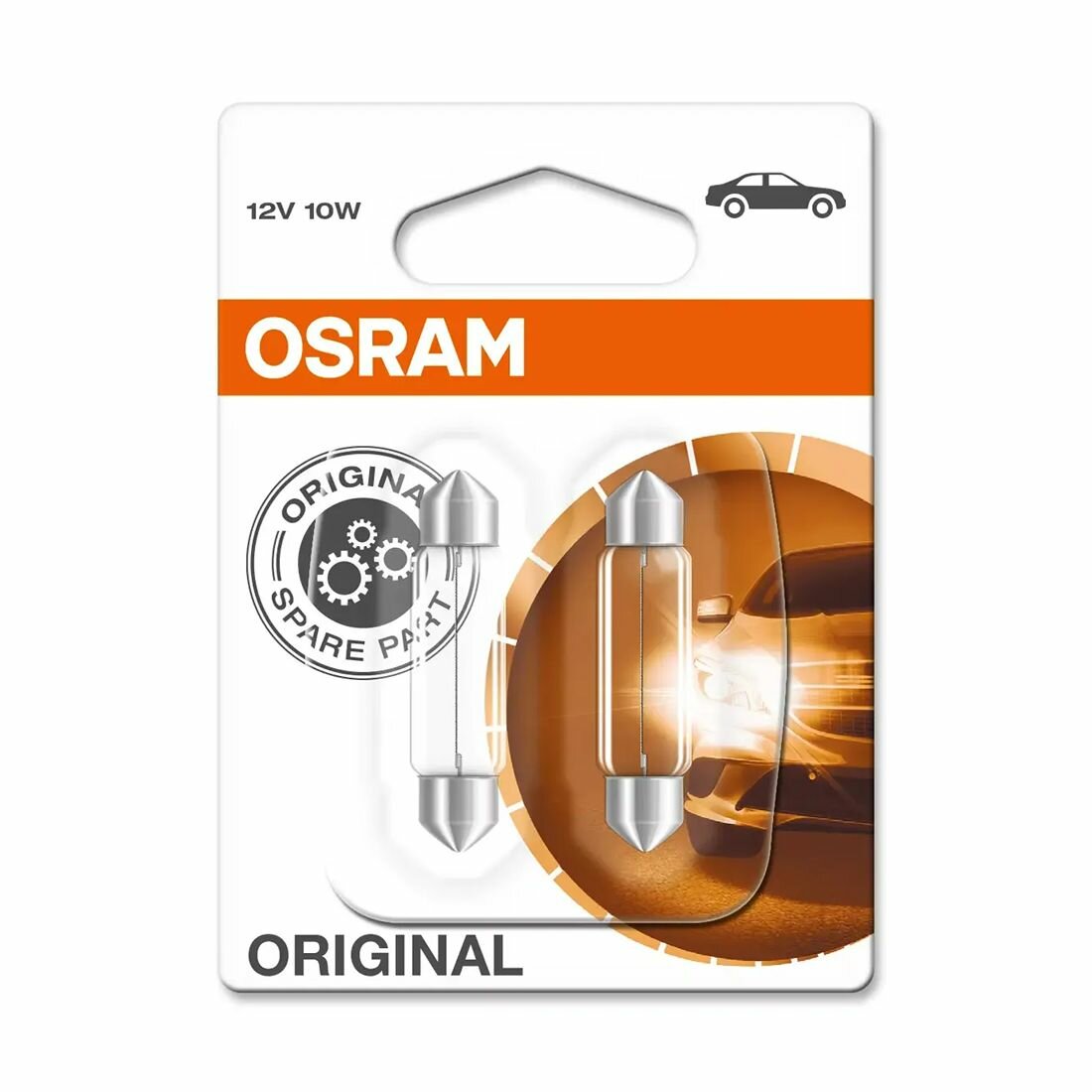 Лампа C10W 12V 10W SV8.5-8 (41мм), Osram Original Line 6411-02B, блистер 2шт.